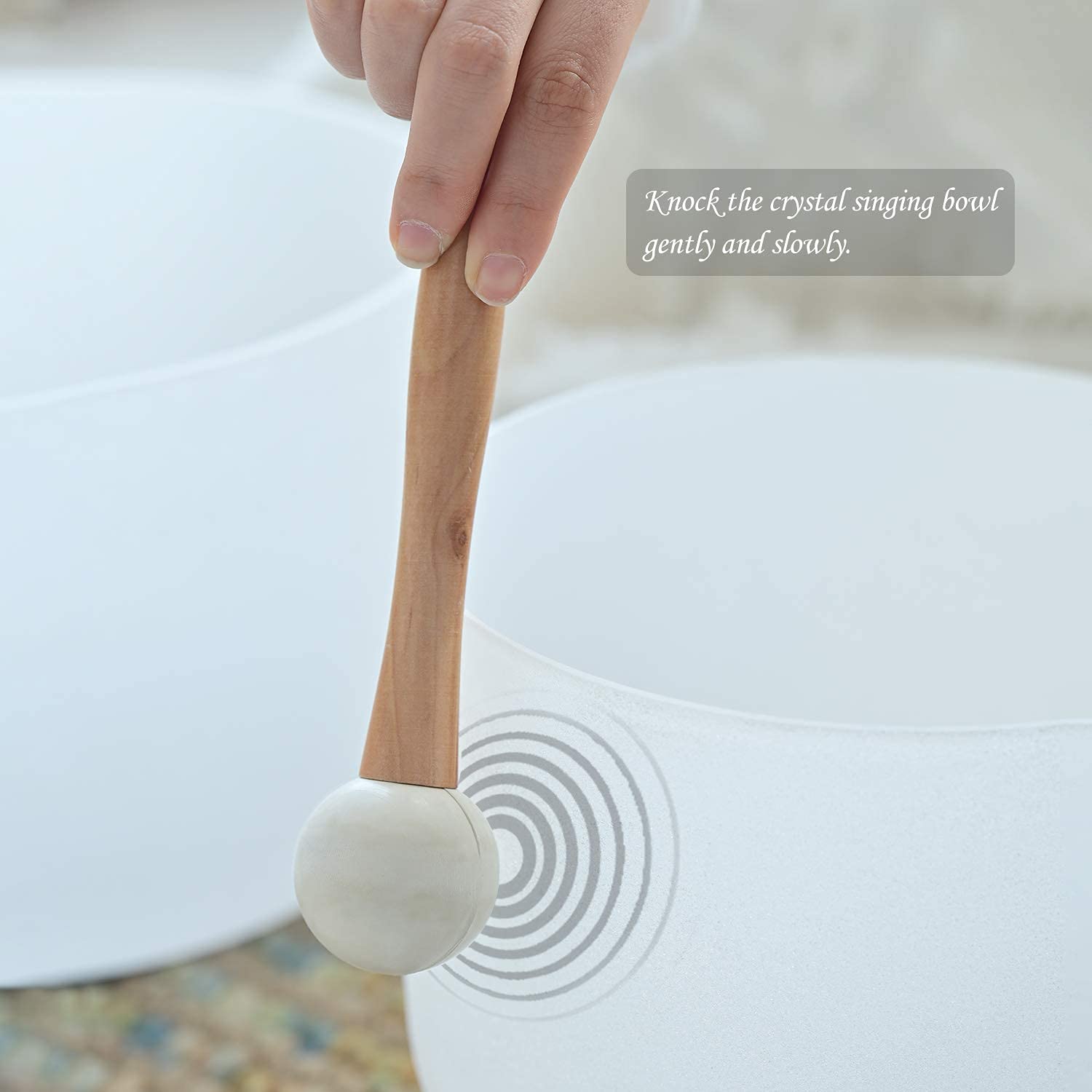 440HZ 6''-12'' Set of 7 PCS Crystal Singing Bowl with 2 Pcs Carrier Bags