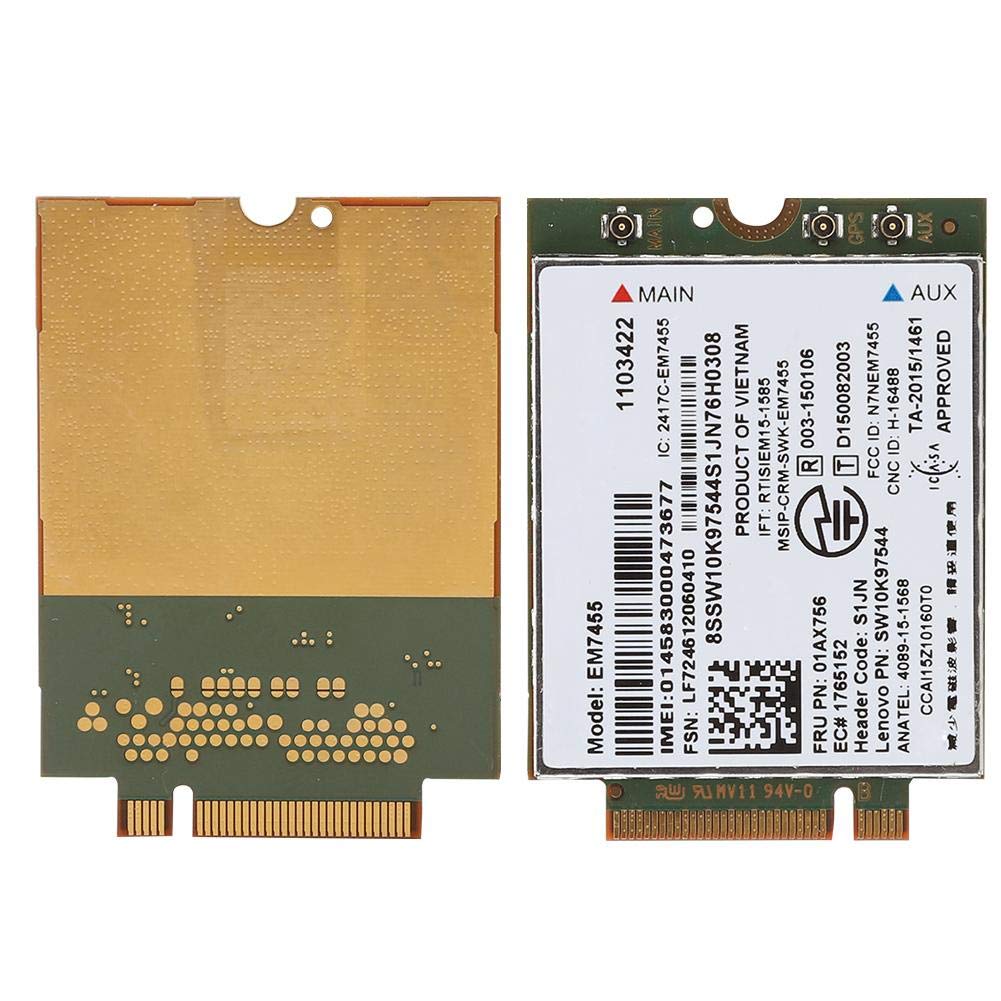 Portable 4G LTE Module for ThinkPad, EM7455 UMTS HSDPA HSPA + LTE 4G Network Card, Integrated Chipset, NGFF/M.2 Interface, Network Module for T460, T460p, T460s T470 T470S T470P X260 X270