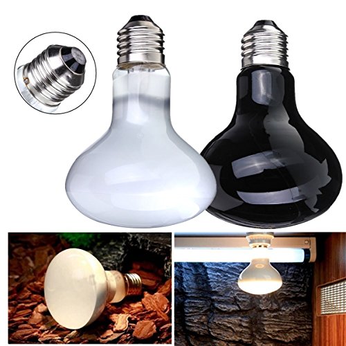 CTKcom 2-Pack 110V 75W Pet Heating Lamp,Basking Heat Spot Lamp, Reptile Heat Bulb for Turtle Aquarium Aquatic Reptile Lizard Heat Lighting E26/E27,White,2 Pcs