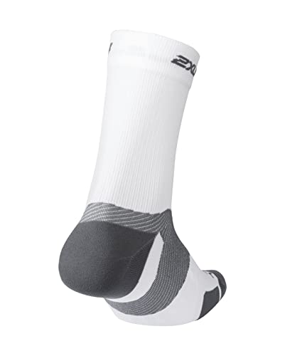 2XU Vectr Crew Sock, White/Grey, X-Large