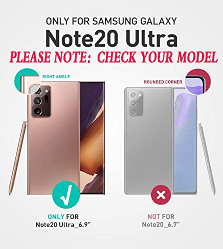 AKINIK for Note 20 Ultra Case, Samsung Galaxy Note 20 Ultra Case with Self Healing Flexible TPU Screen Protective [2 Pack], Military Grade with Kickstand Case for Samsung Note 20 Ultra 5G-Black