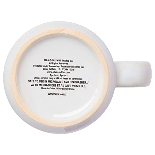 Silver Buffalo Star Trek NCC-1701 Property of The USS Enterprise Ceramic Camper Style Coffee Mug, 20 Ounces