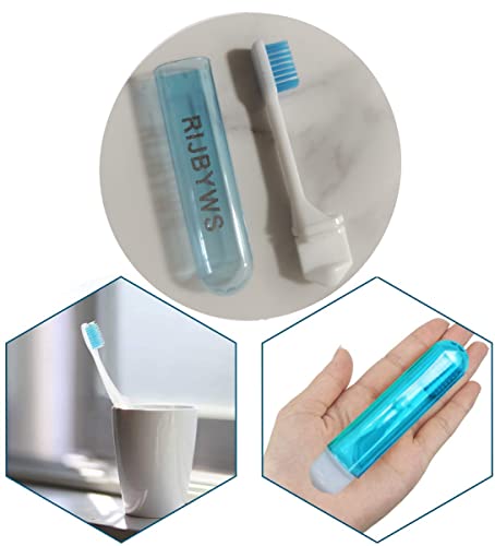 RIJBYWS 4PCS MINI Travel Toothbrushes, On Fhe Folding Toothbrushes [non-electric], Does Not Hurt The Gums,Suitable for Travel, Camping, School, Home (3.9 inches after folding)