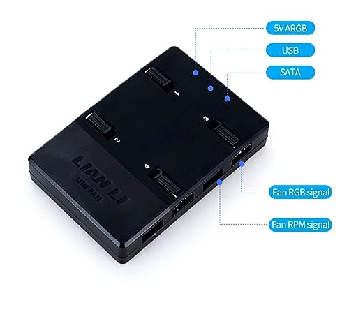 Lian Li UNI Fan SL140 Double Pack Black with Controller (ARGB 140mm LED PWM Daisy-Chain) (SL140-2 Black Cooler)