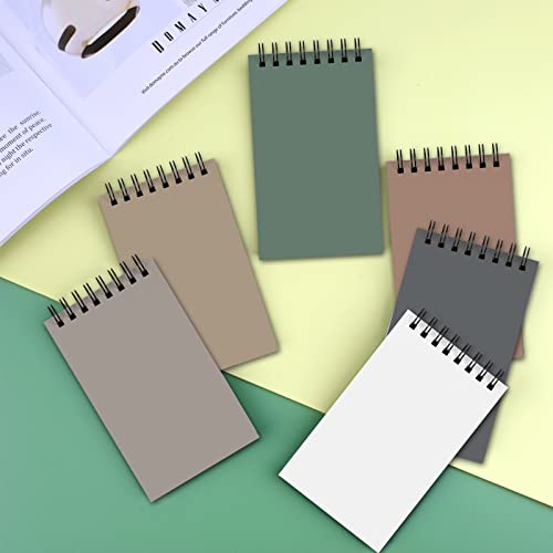 6Pcs Spiral Notebook, Double Loop Pocket Notebook, Office Style Mini Notebooks, Pocket Small Notepad, Small Notebooks 3x5, Small Spiral Notebook for Home School Office Travel Accessories - Color