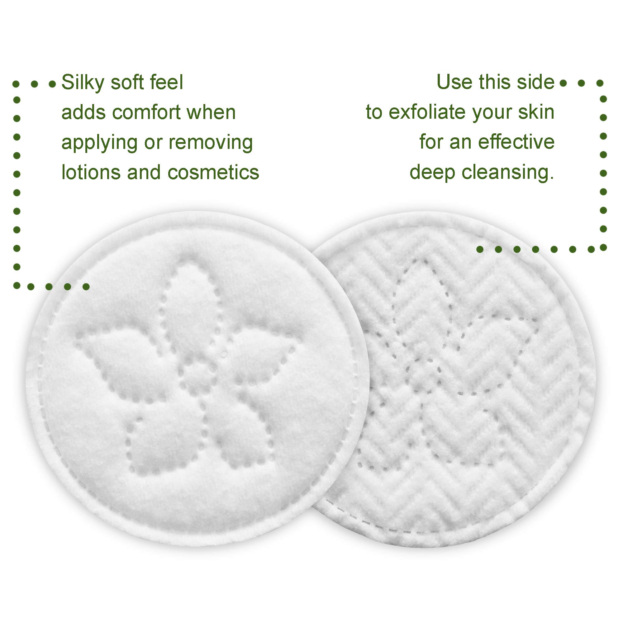 Premium 100% Cotton Rounds (100 Count) - Soft and Gentle Makeup Remover and Cleansing Pads for Face, Nail, and Personal Care - Absorbent, Textured, Lint-Free, and Hypoallergenic