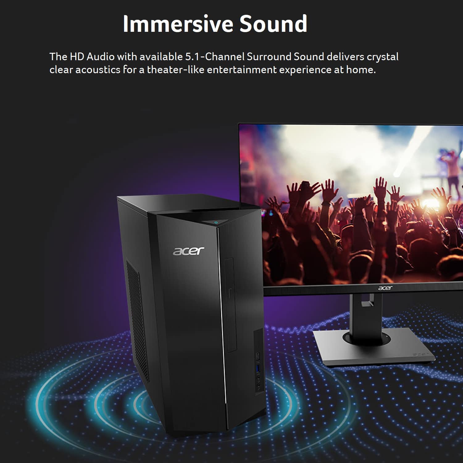 Acer 2022 Newest Aspire Desktop PC, 12th Gen Intel Core i5-12400 6-Core Processor, 32GB RAM, 1TB SSD, 2TB HDD, Wi-Fi 6, Bluetooth 5.2, Keyboard and Mouse Combo, Windows 11 Home, Bundle with JAWFOAL