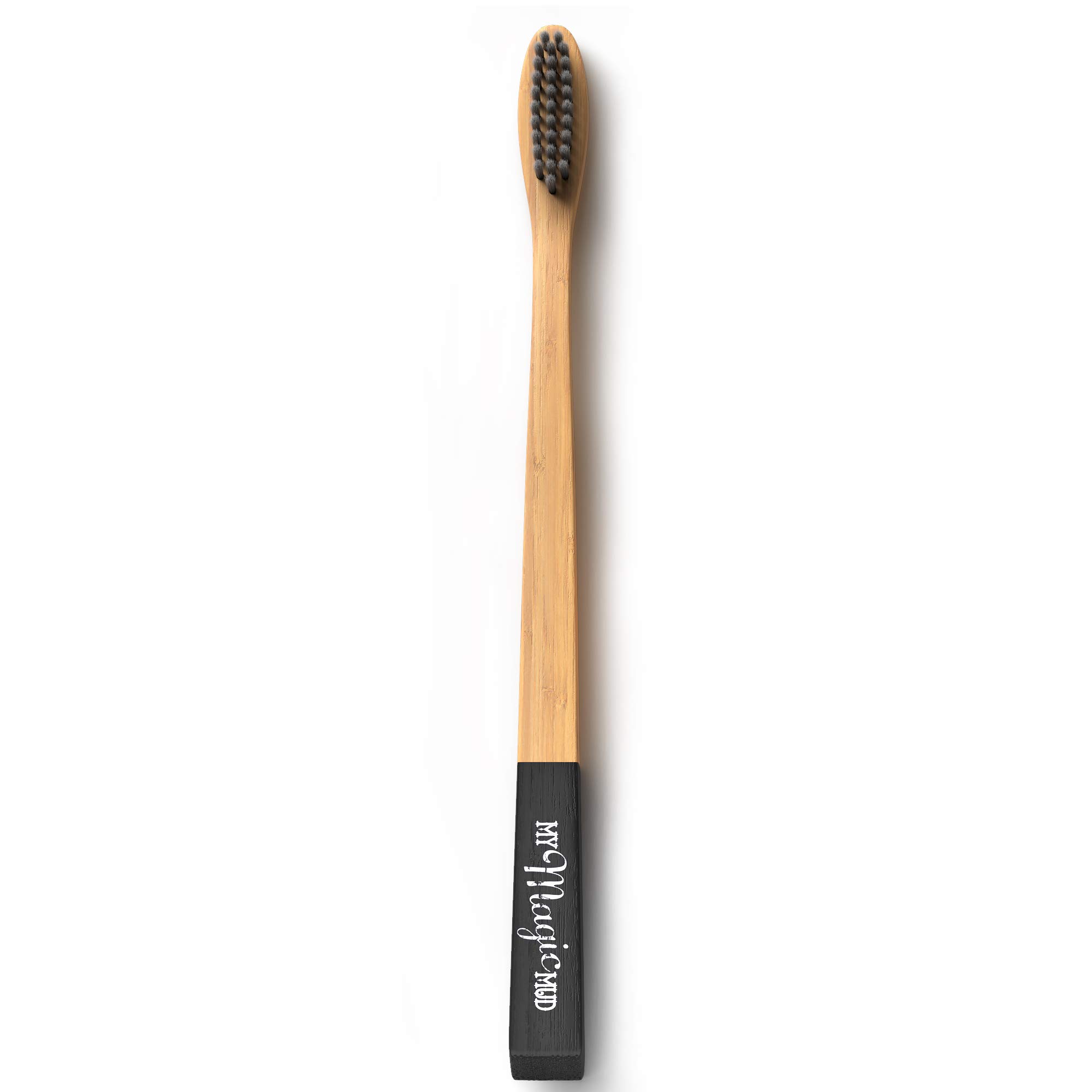 MY MAGIC MUD - Earth-Friendly Bamboo Toothbrush, Activated Charcoal Infused, Sustainably Produced, Soft Bristles, 1 Pack