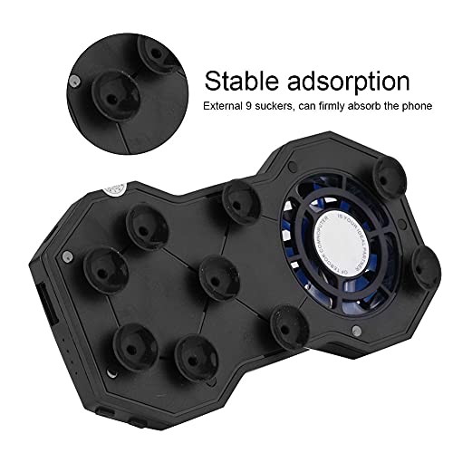 BTIHCEUOT Cellphone, Phone Holder Function Power Bank Function Cellphone Cooling Fan Firmly Absorb Phone Cooling Fan Functio for All 4-6 Popularity(black)