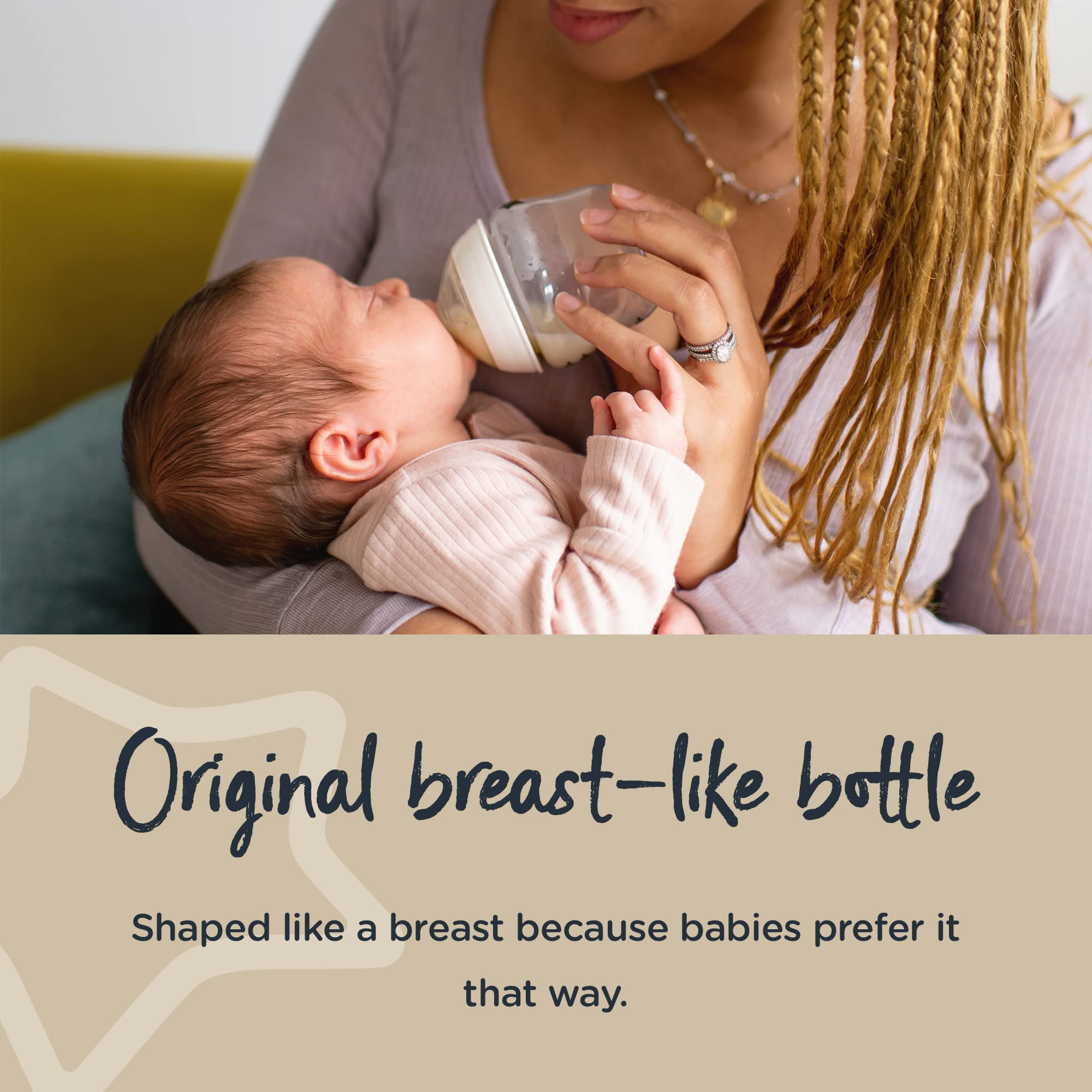 Tommee Tippee Closer to Nature Baby Bottle with 0-2 Mo. Newborn Pacifier - 5-Ounce