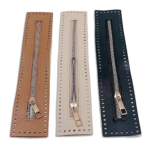 Gift_Source 10.6 inch PU Leather Zipper Handbag Zippers Metal Zippers Sewing Zipper Bag Hardware Accessories for DIY Making Crochet Bag, Knitting Handbags, Sewing, Crafts Project