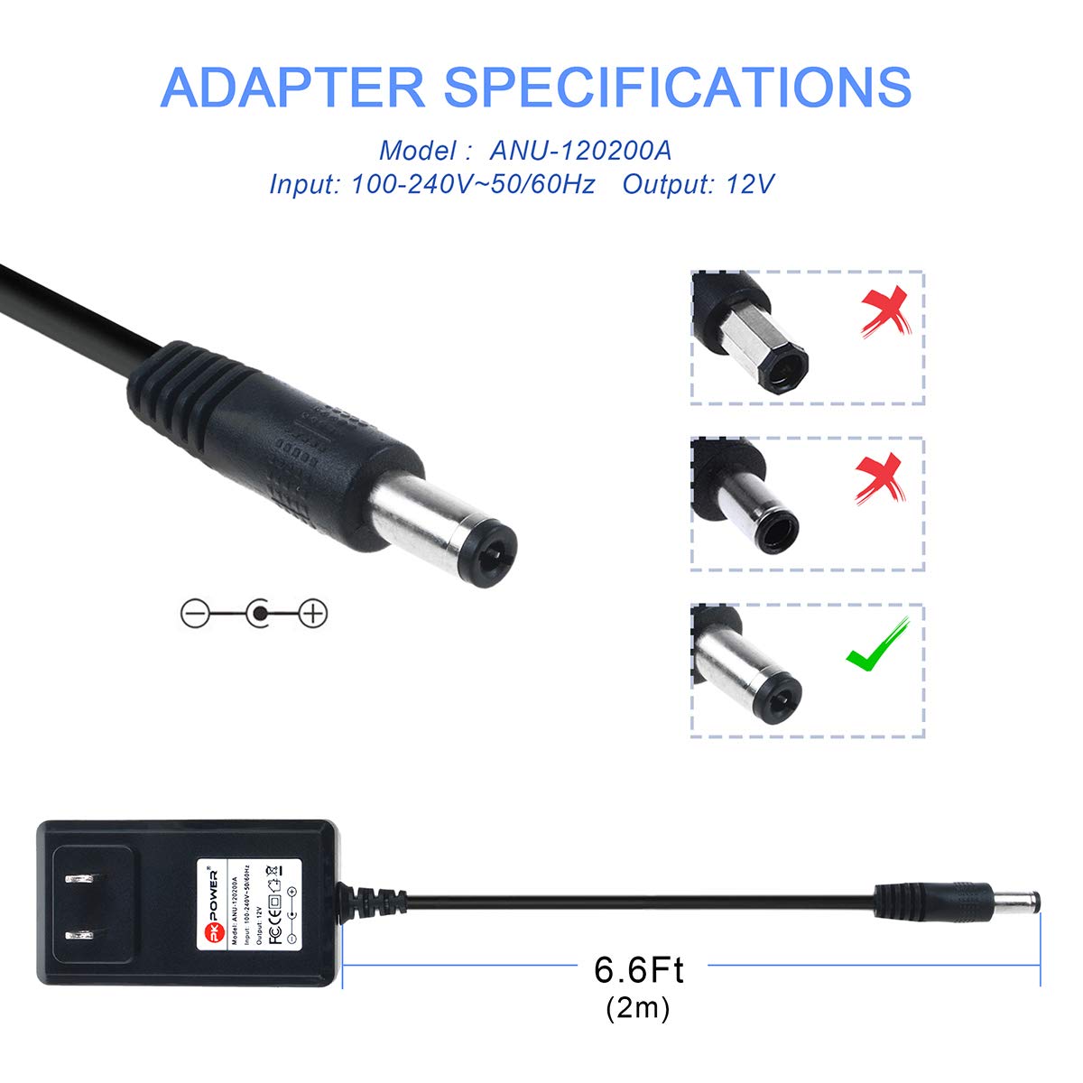 PKPOWER 6.6FT AC Adapter for G-Project G-Boom G-650 G650 Wireless Bluetooth Boombox Speaker Replacement Power Supply Cord Charger- Black