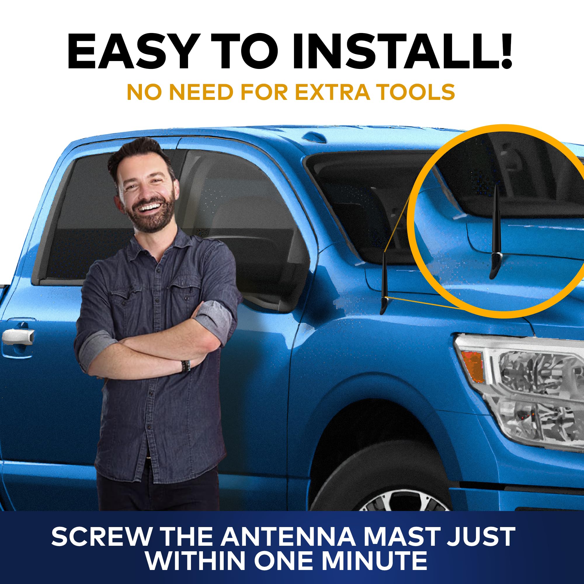 ๐๐ฎ๐ฅ๐ฅ๐๐ญ Style Antenna Mast for Nissan Titan S SV PRO-4X SL Platinum 2004-2021 Black Automotive Antenna Replacement for Cars, Trucks & SUV Radio Compatible - Car & Truck Exterior Accessories 4.25'