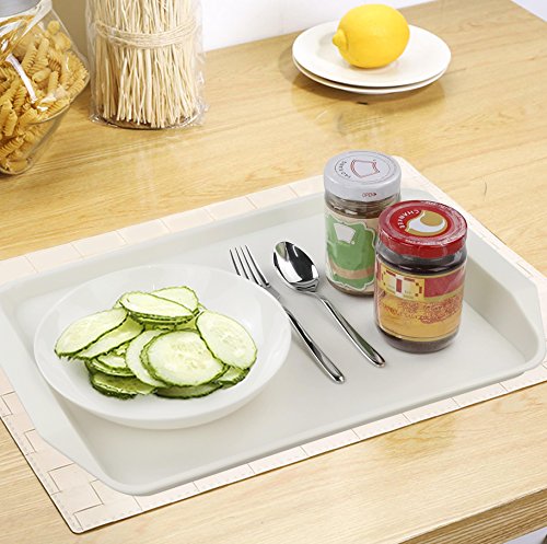 Eagrye Fast Food Serving Trays, Rectangle 16.9" x 12", Set of 6 (White)