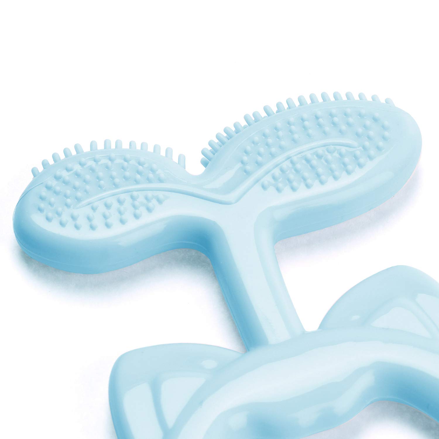 BumbleBee Baby Teething Toys Silicone Teethers with Bristles for Cleaning Babies’ Teeth and Gums, Helpful to Teething Pain, Jelly Blue and Green