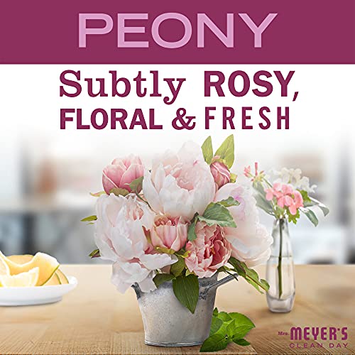MRS. MEYER'S CLEAN DAY Hand Soap, Made with Essential Oils, Biodegradable Formula, Peony, 12.5 fl. oz - Pack of 3
