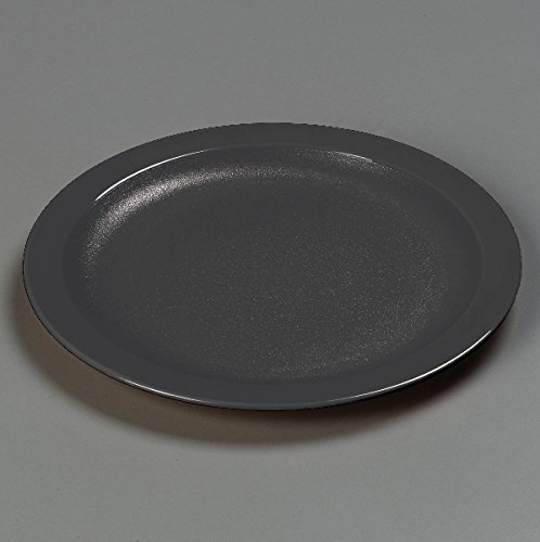Carlisle FoodService Products PCD20903 Polycarbonate Narrow Rim Plate, 9" Dia. x 21/32" Dp., Black (Case of 48)