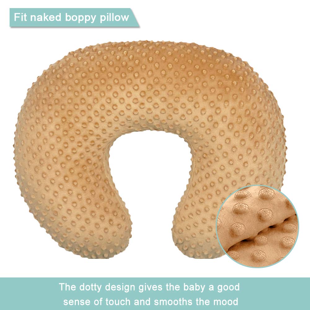 Owlowla Minky Nursing Pillow Cover, Breastfeeding Pillow Slipcover Fits Nursing Pillow for Baby Boy Girl(Caramel)