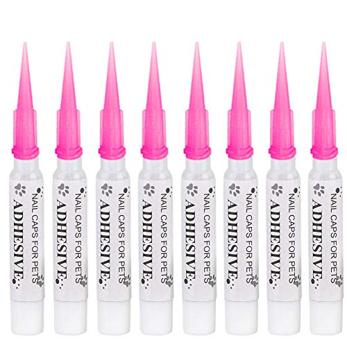 VICTHY 10pcs Special Pet Nail Adhesive Glues & 15pcs Applicator Tips for Dog or Cat Nail Caps