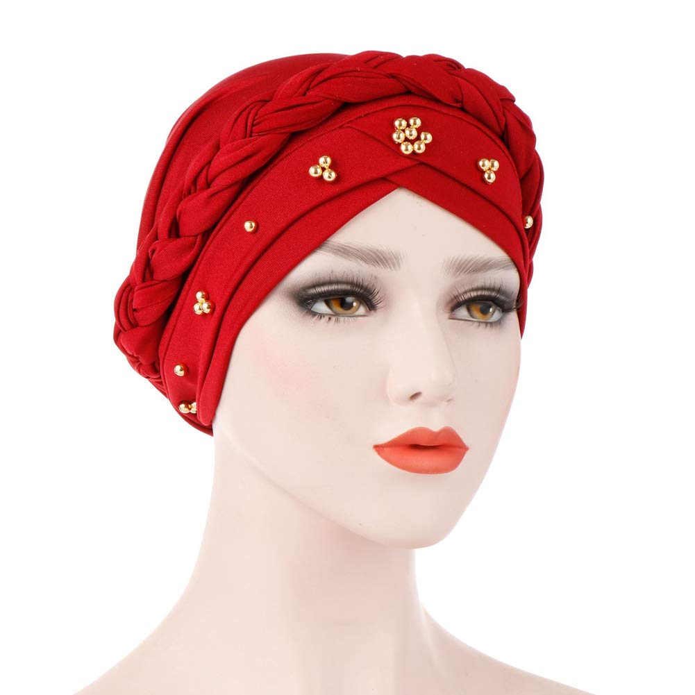 3 Packs Women Turban,Colorful Floral Printed One Plait Elegant Stretch Turban Head Wrap for Cancer Chemo