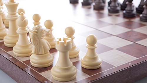 Checkers Game Board - 2 in 1 Folding and Magnetic Chess Game. Great for Travel Chess Set Strategy Game is 12.5 x 12.5, International Chess Set