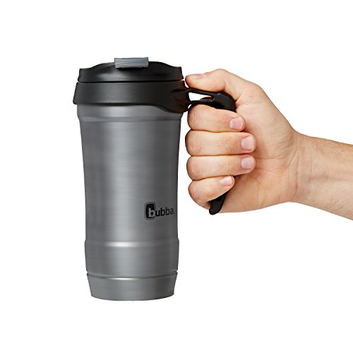 Bubba Hero XL Vacuum-Insulated Stainless Steel Travel Mug, Large Travel Mug with Leak-Proof Lid & Sturdy Handle, Keeps Drinks Cold up to 21 Hours or Hot up to 7 Hours, 18oz Gunmetal