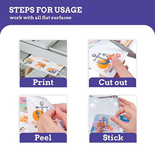 DGBDPACK Printable Vinyl Sticker Paper 8.5"x11" Glossy Sticker Paper 20 Sheets Translucent Waterproof Self-adhesive for Inkjet Printer