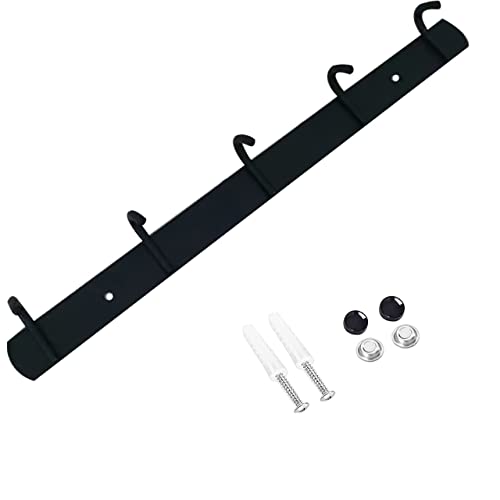 AOLZUNK Heavy Duty Coat Hooks Rack Wall Mounted 5 Hooks, Multi-Function Metal Rack for Hanging Clothes Hat Keys Towel, Bedroom Bathroom or Entryway