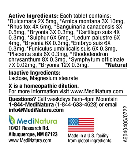 MediNatura T-Relief Pet Arthritis Relief Arnica +12 Powerful Natural Homeopathic Medicines Help Ease Hip & Joint Pain Soreness & Stiffness for Dog & Cat - 90 Tablets