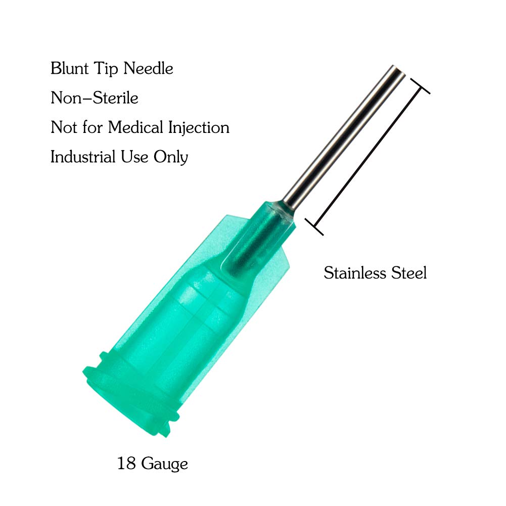 Shintop 20ml Syringe with 18G 1/2 Inch Blunt Tip Needles, Syringe Caps for Experiments, Industrial Use (12 Pack)