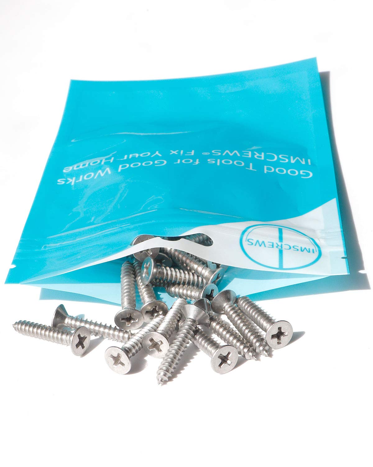 IMScrews 100pcs #8 x 1" (25mm) Stainless Flat Head Phillips Wood Screws 18-8 (304) Stainless Steel Countersunk Self Tapping Screws