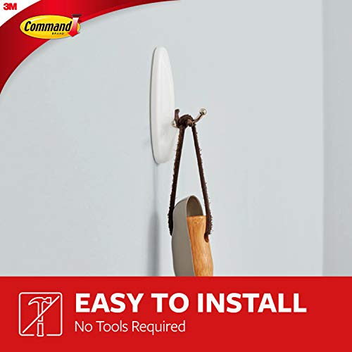 Command Medium Wire Hooks, White, Indoor Use, 3-Hooks, 4-Strips, Organize Damage-Free