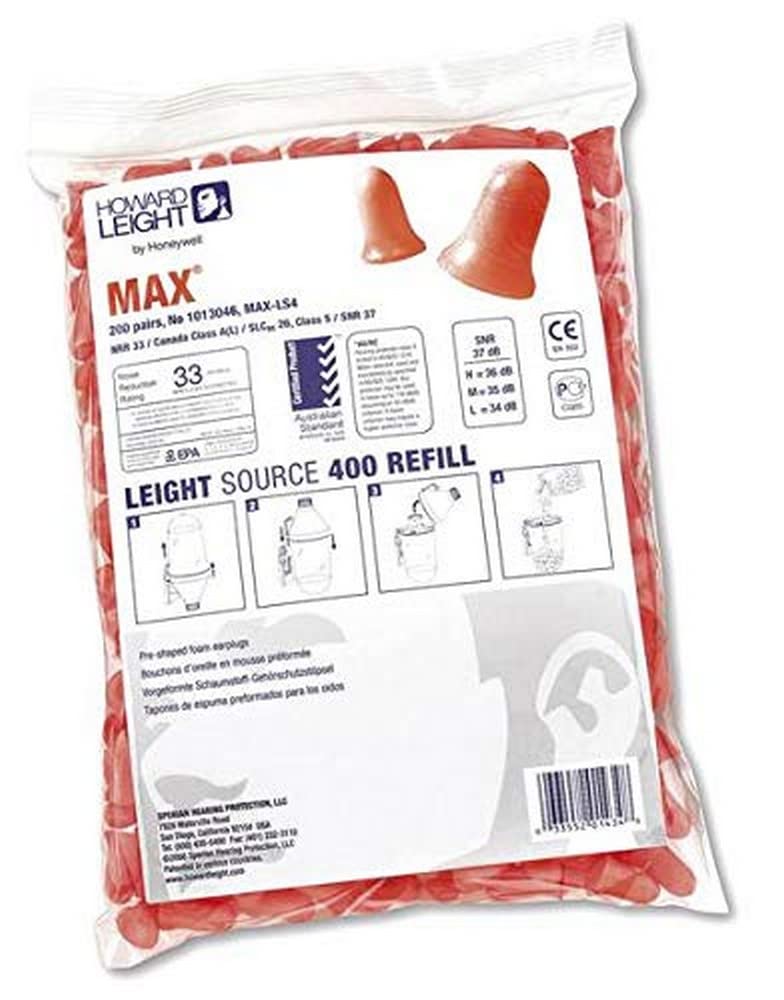 Honeywell MAX-LS4-REFILL Howard Leight Earplug Dispenser, Orange, (Pack of 2000)
