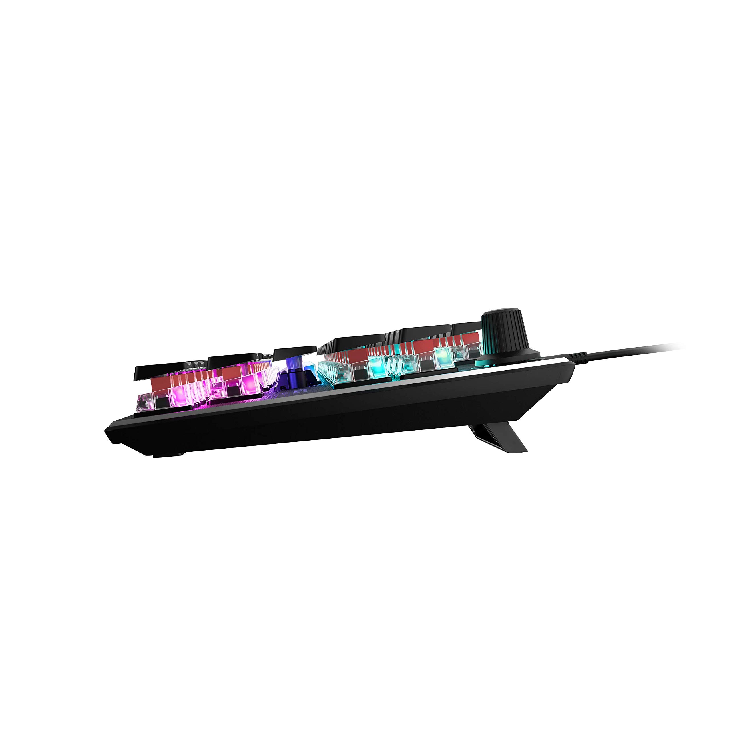 Roccat Vulcan TKL (UK Layout) Mechanical PC Gaming Keyboard, Tenkeyless, Linear Titan Switch, Per-Key AIMO RGB Lighting, Anodized Aluminum Top Plate and Detachable USB-C Cable, Black