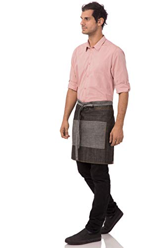 Chef Works Unisex Manhattan Half Bistro Apron, Black, One Size