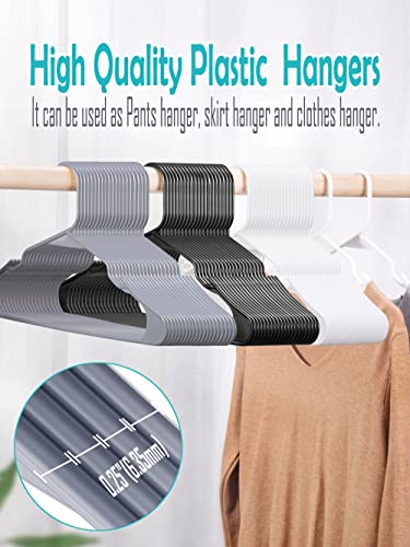 Smartor Plastic Hangers 30 Pack, White Clothes Hangers, Durable Coat Hanger for Closet, Thick White Hangers, Notched Hangers for Adult, Hanging Shirts, Blouses as Space Saving Hangers - White
