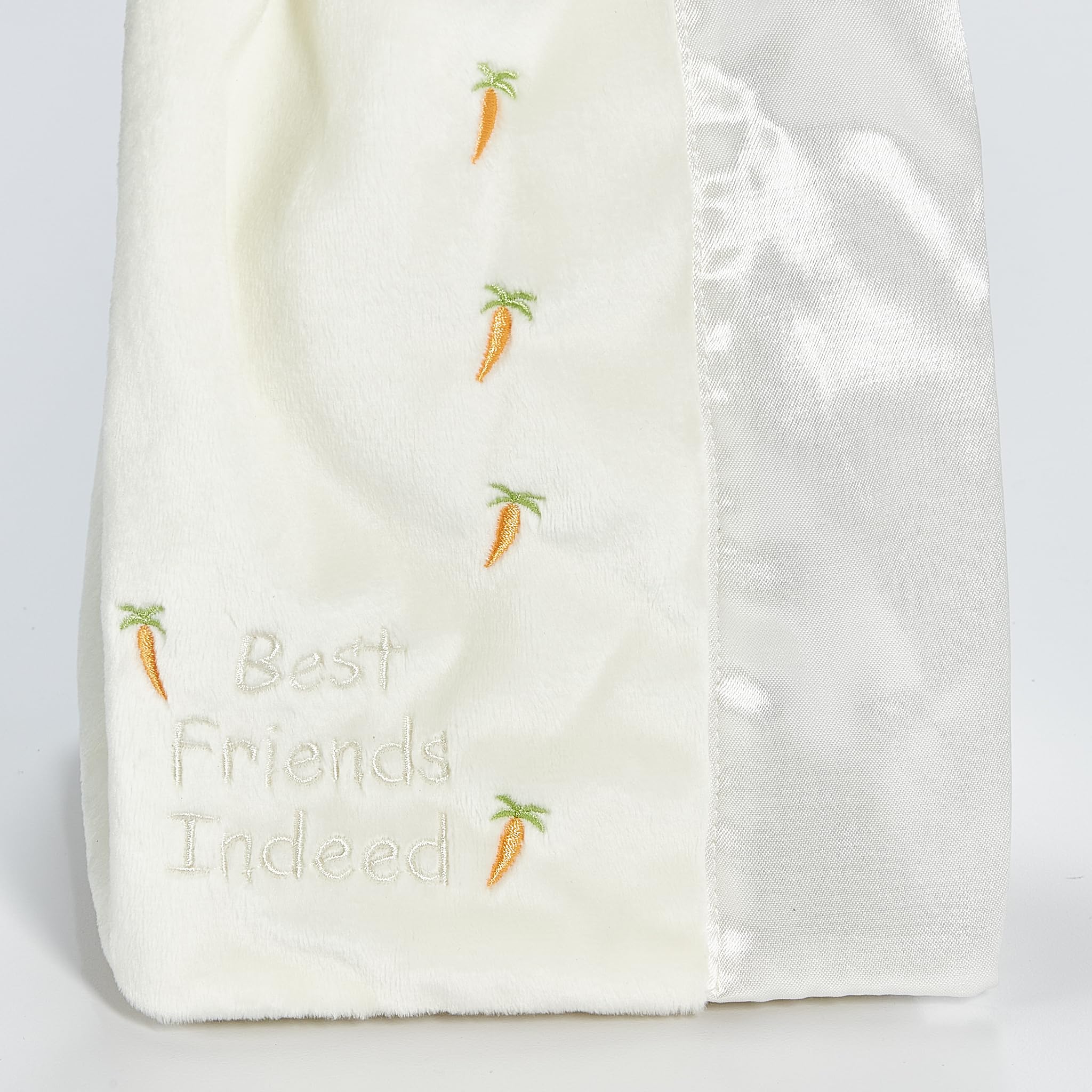 Bunnies By The Bay "Bun Bun Bunny" Buddy Blanket - 16" Stuffed Bunny and Baby Security Blanket - Super Soft Velour with Satin Lining