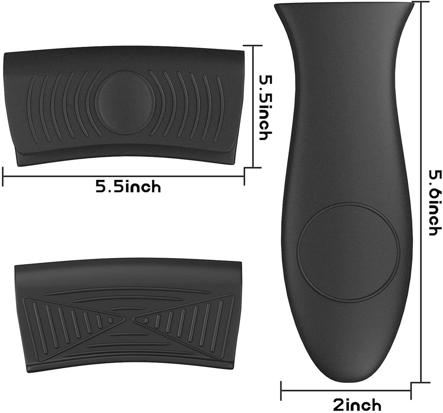 4 Pack Silicone Hot Skillet Handle Holder and Pot Holders Cover Sleeve, Heat Resistant Cast Iron Potholder Protectors Grip, Anti-Spill Non-Slip Cookware Handles for Pans,Oven