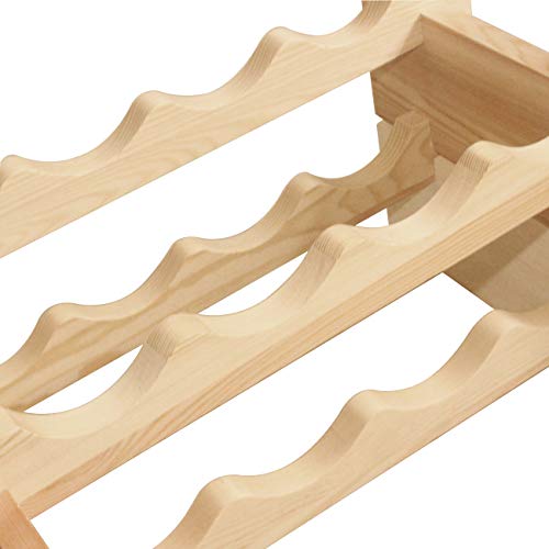 SogesGame Wine Rack,Stackable Modular Wine Rack 60Slots Storage Stand Free Standing Solid Natural Wood Wine Holder, Wobble-Free Display Shelves for Kitchen, Pantry, Wine Cellar, Basement(10 X 6 Rows)