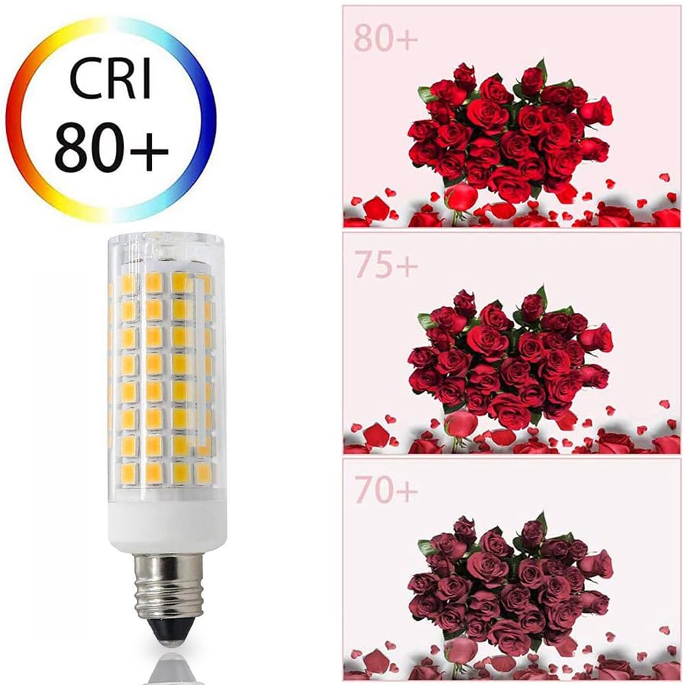 HXMLIHB E11 LED Bulb,JD T3/T4 E11 Mini Candelabra Base,8W Dimmable,80W Halogen Bulb Replacement,800LM,AC110V-130V,Warm White 3000K for Indoor Decorative Lighting(Pack of 2)