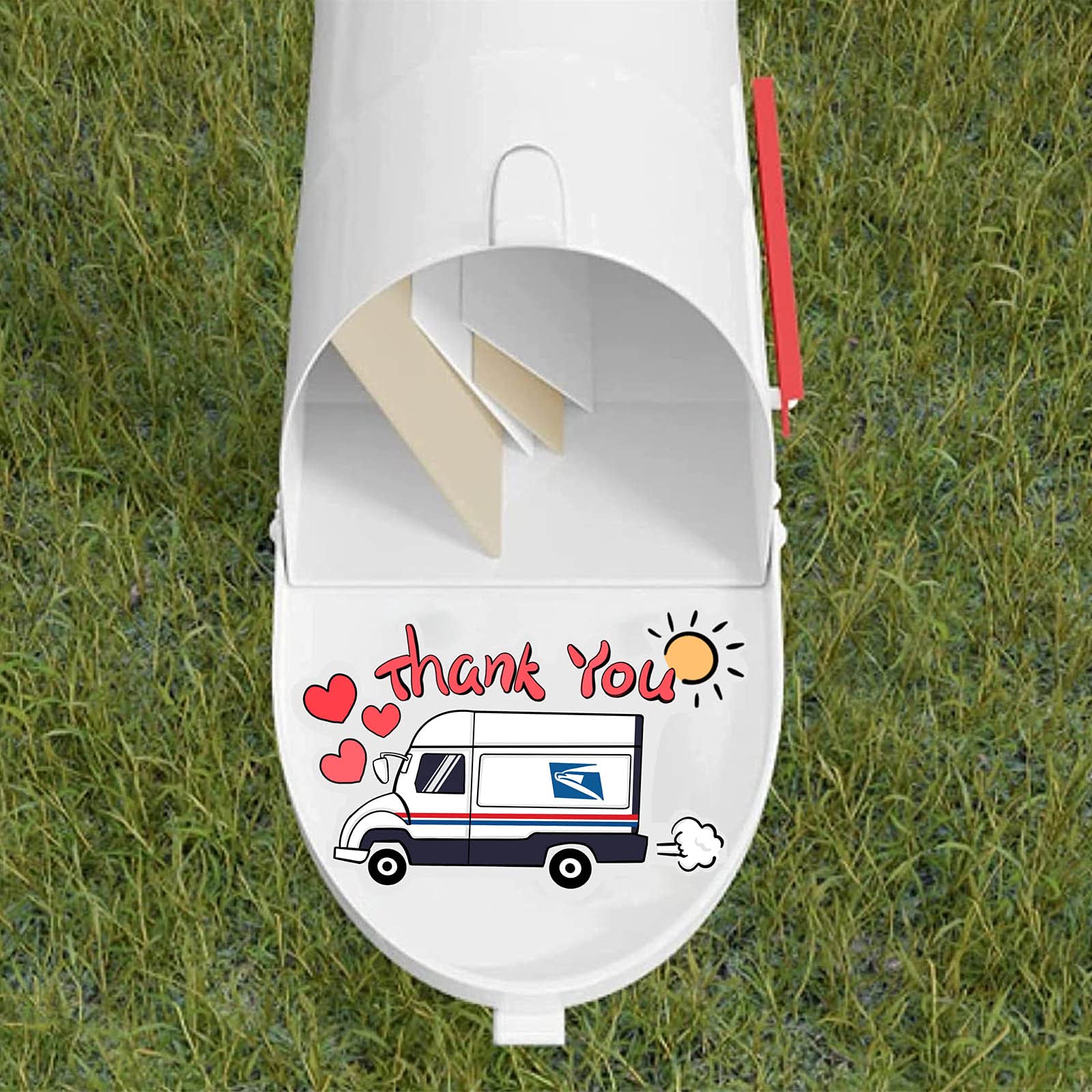 3 PcsThankyou USPS Decal for Mailbox,Thank U Stickers Vinyl stickers with Love and Support for USPS Mail Carriers (3inch)