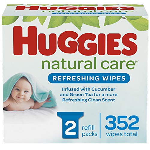 HUGGIES Refreshing Clean Baby Wipes, 172 Count (Pack of 2), 352 Total Wipes