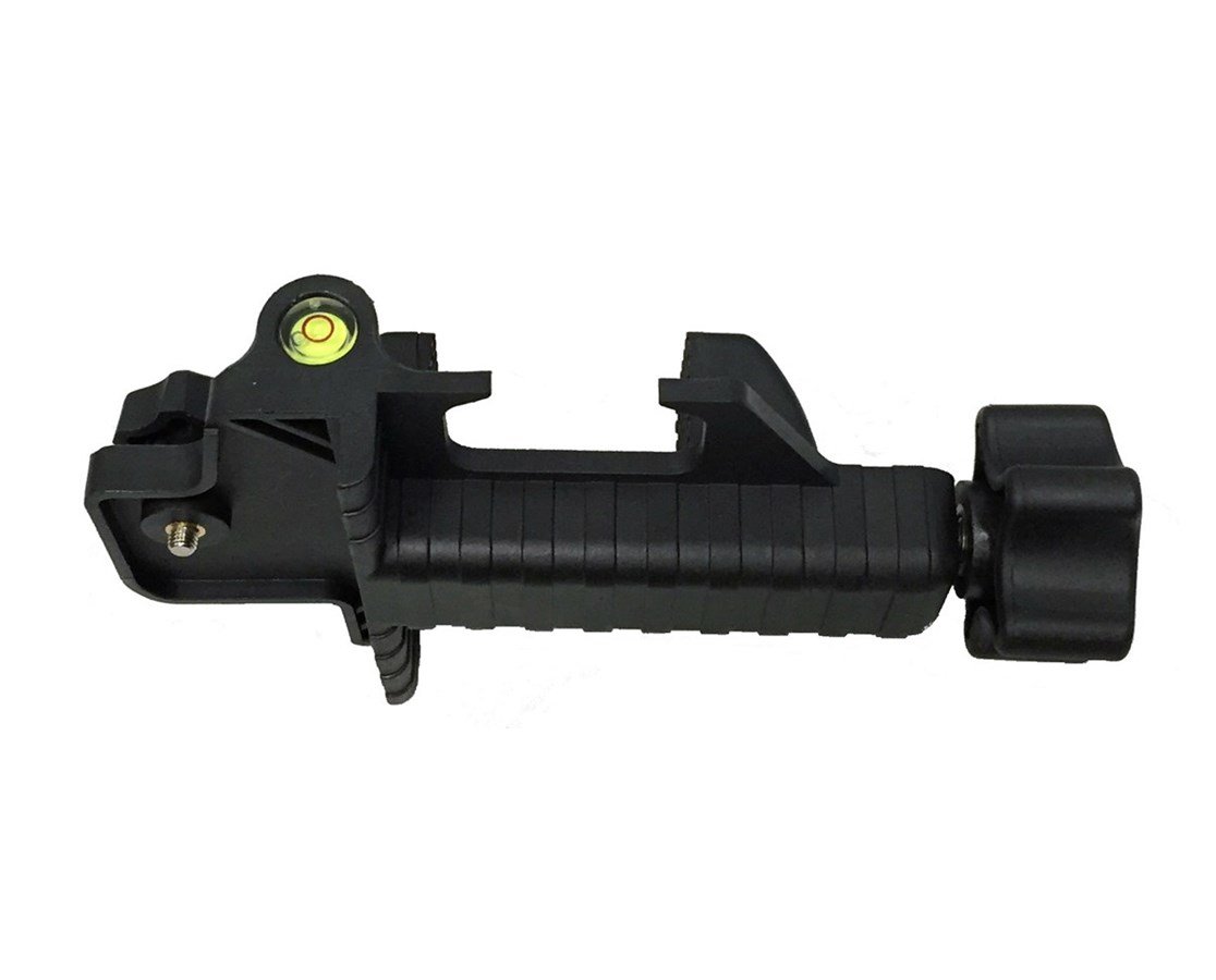 AdirPro Mounting Clamp for LD-8 and LDG-8 Laser Detectors with Built-in Bubble Level - Attach Receiver to Variety of Items Including Most Prism Poles and Survey Rods