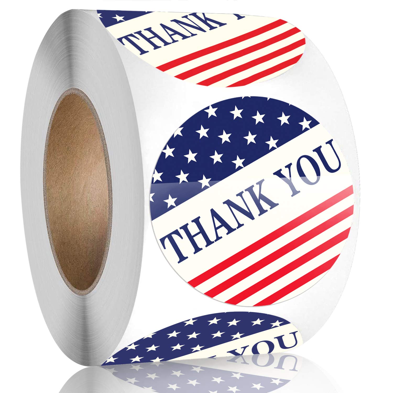 YINHEXI American Flag Thank You Stickers, 500 Labels Per Roll for Small Business Packaging, Seal Stickers (Style-A, 2inch)