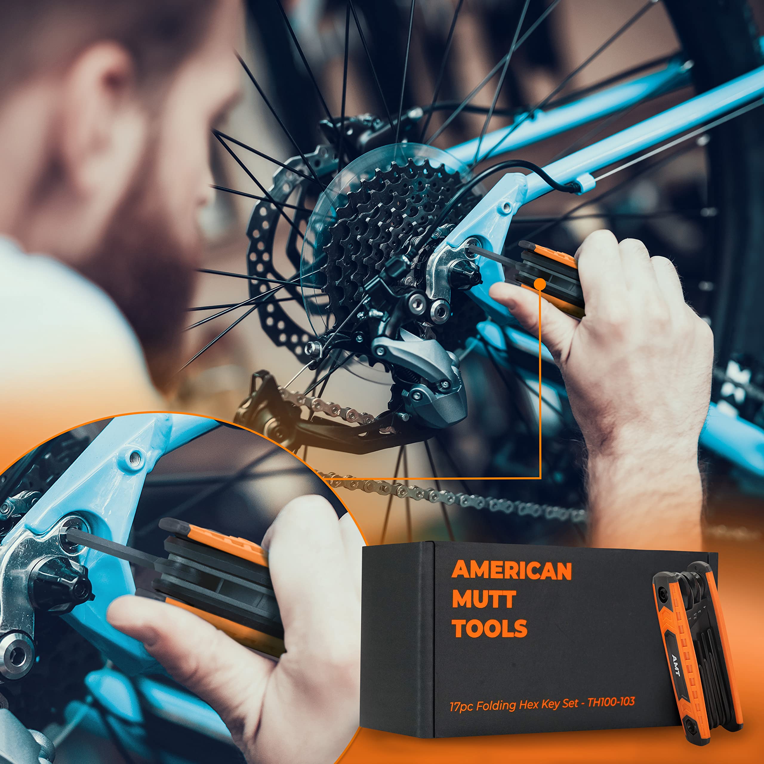 AMERICAN MUTT TOOLS 17pc Folding Allen Wrench Set β SAE and Metric Allen Key Set β Hex Key Set, Allen Wrenches Sets, Metric Allen Wrenches Set, Hex Wrench Set, Llaves Allen Set, Hex Set, Hex Tool Set