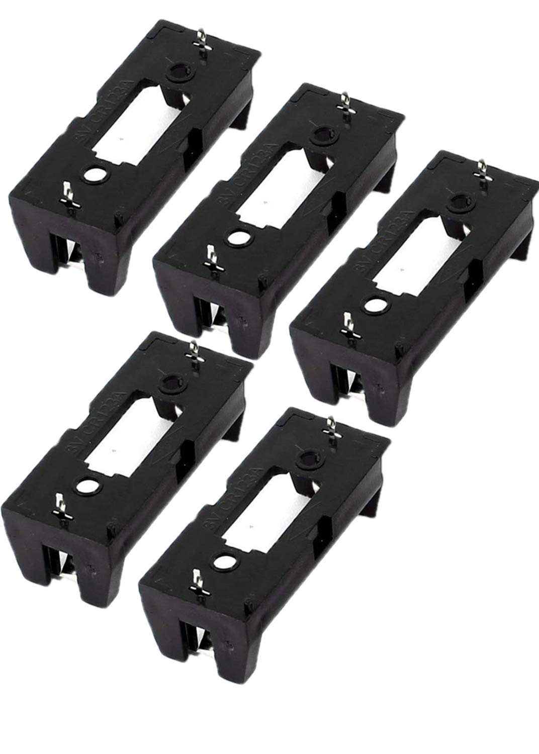 LAPXSNZD 10Pcs Black Battery Holder Case Box Clip for CR123 CR123A Lithium Battery