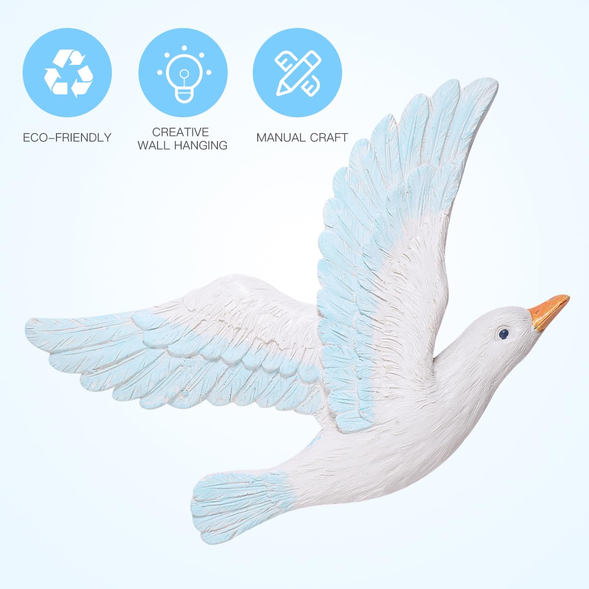 BESPORTBLE 3pcs Resin Birds Dove Wall Art Decorations ResinNautical Beach Seagulls Ornaments for Garden Coastal Wall Sculptures Decorations