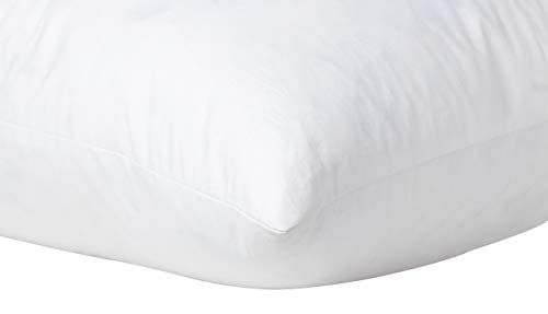 L' COZEE Premium Feather and Down Pillow Insert, Decorative Throw Stuffer Inserts, Hypoallergenic, Cotton Cover, White (17x17)'