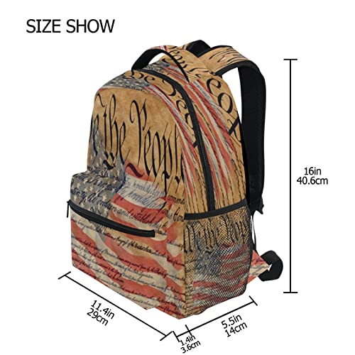 ALAZA Retro Stylish American Flag Travel Laptop Backpack Business Daypack Fit 15.6 Inch Laptops for Women Men