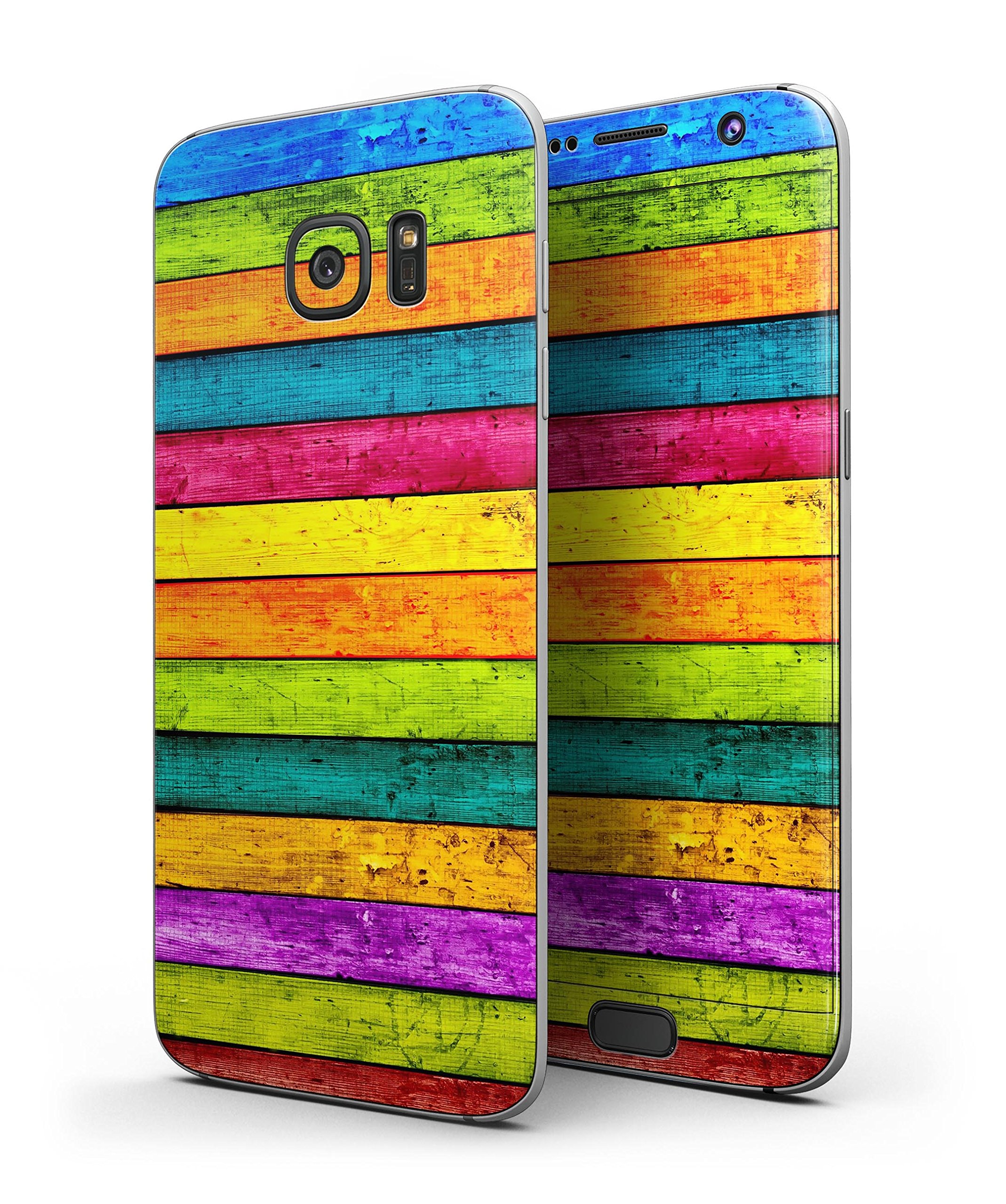 Design Skinz Design Skinz Neon Wood Planks Full-Body Wrap Decal Skin-Kit for The Galaxy S7 Edge